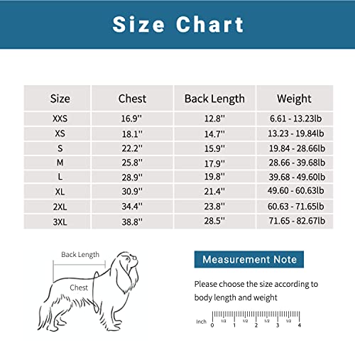 FantasyPet Dog Windproof Winter Coat Soft Fleece Jumpsuit Cold Weather Pullover Pajamas Adjustable Full Body Covered Coat Outdoor Outfit Clothes for Small, Medium, Large Dogs (Turquoise, XX-Large)