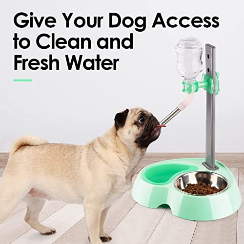 Super Design Dog Water Bottle Stand, Automatic Multifunctional Dog Water Bottle Dispenser Dog Water Feeders Bowl Dispenser Portion Control Water Dispenser for Dogs & Cats, No More Dripping Beard