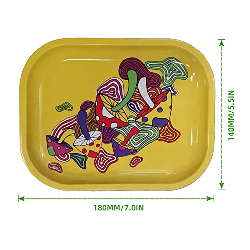 FANVA Metal Rolling Tray-Rolling Papers-Travel Metal Tray-Small Size - 7inch x 5.5inch, Green
