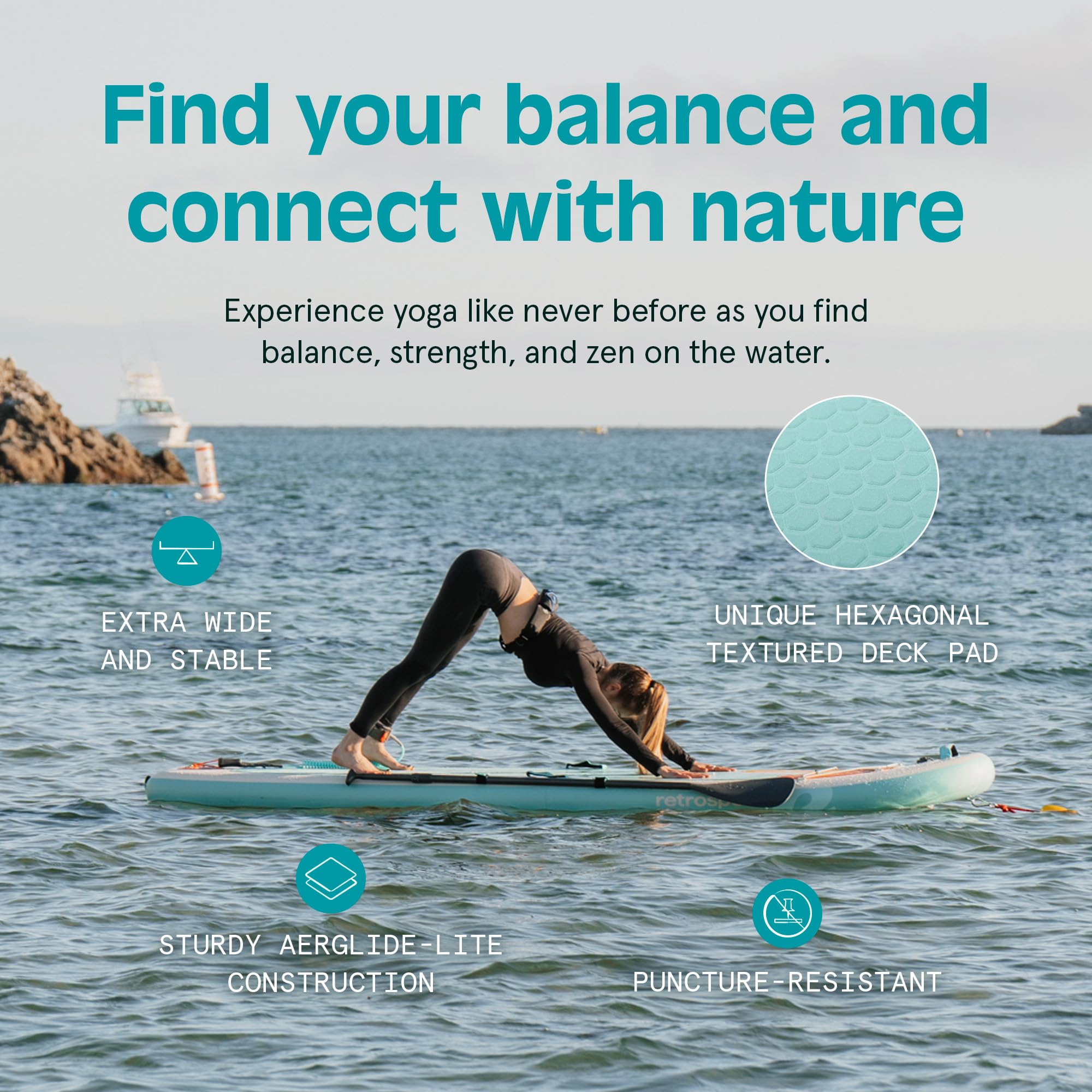 Retrospec Weekender-Yogi 10' Extra Wide Inflatable Stand Up Paddleboard iSUP Bundle w/ paddle board carrying case, aluminum paddle, removable fins, pump & phone case