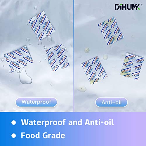 DIHUMK Oxygen Absorbers for Food Storage and Mylar Bags Vacuum Seal Long Term Containers Food Grade(400CC, 5Pcs Individual Packing, Total100)