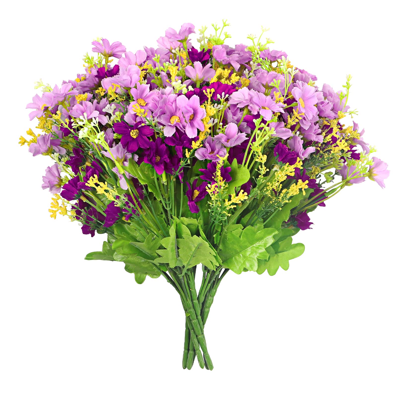 STYLIFING Fake Flowers for Vase, 8 PCS Artificial Flowers Faux Daisy Silk Flowers for Home Decor Indoor No Fade Artificial Plants Home Garden Porch D¨¦cor (Light Purple)