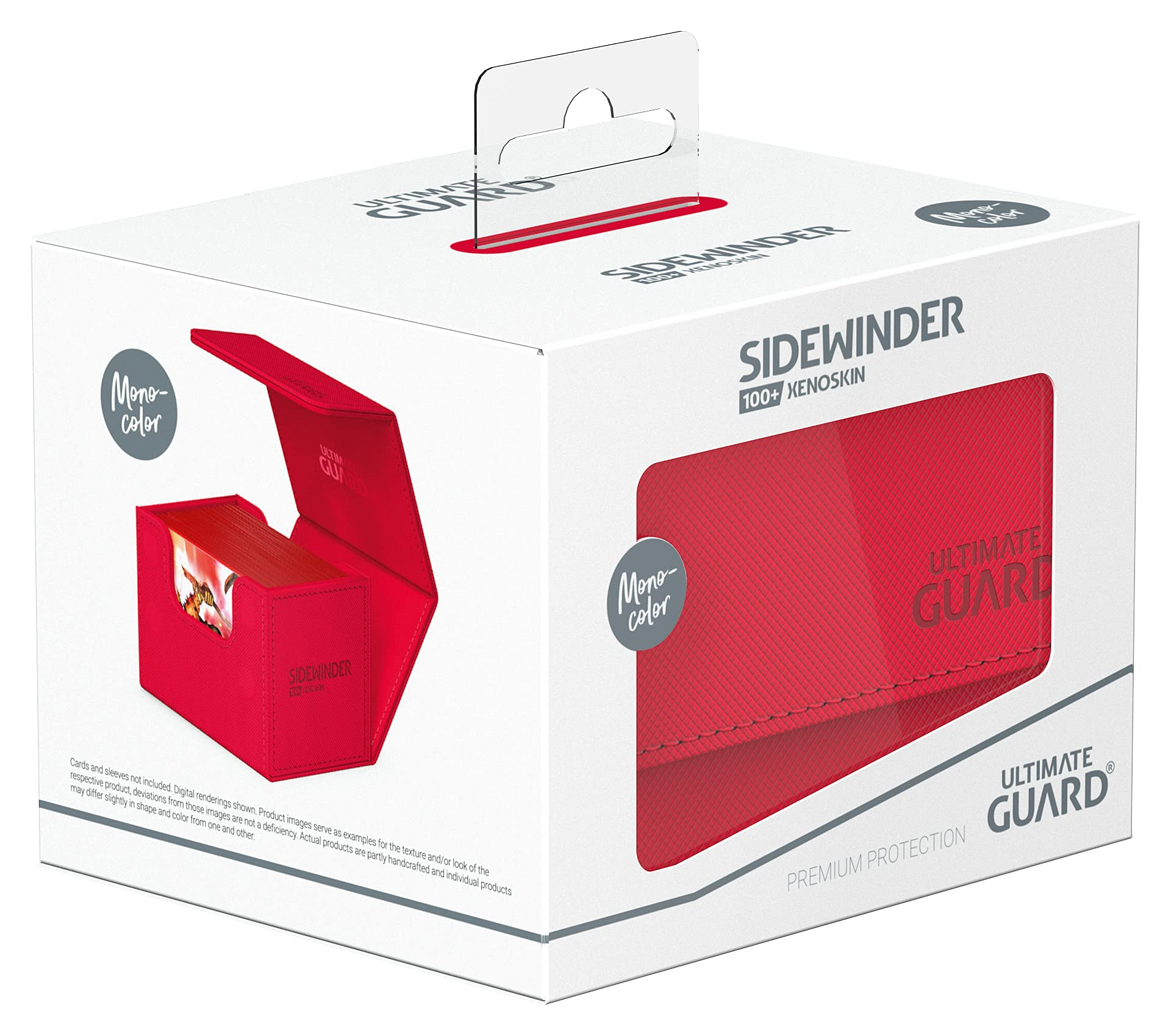 Ultimate Guard Sidewinder 100+, Deck Box for 100 Double-Sleeved TCG Cards, Red, Magnetic Closure & Microfiber Inner Lining for Secure Storage