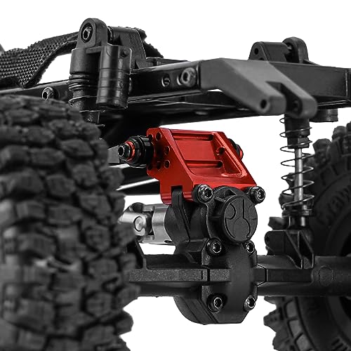 INJORA Rear Axle Truss Upper Link Mount - Adjustable Height Aluminum Mount for Axial SCX24 1/24 RC Crawler Upgrade(Red)