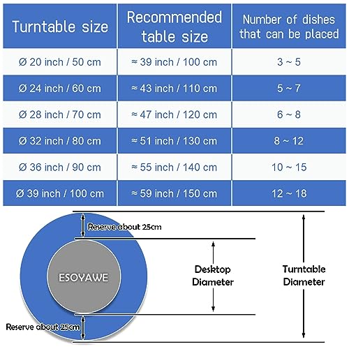 Dining Table Rotating Serving Plate Round Wooden Rotating Tray, 20" 24" 28" 32" 36" 39" Tabletop Lazy Susan Turntable, For Passing Things Around The Dinner Table