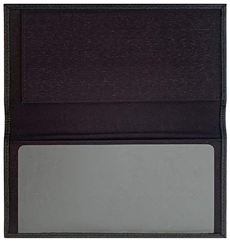 Black Basic Genuine Leather Checkbook Cover For Men & Women