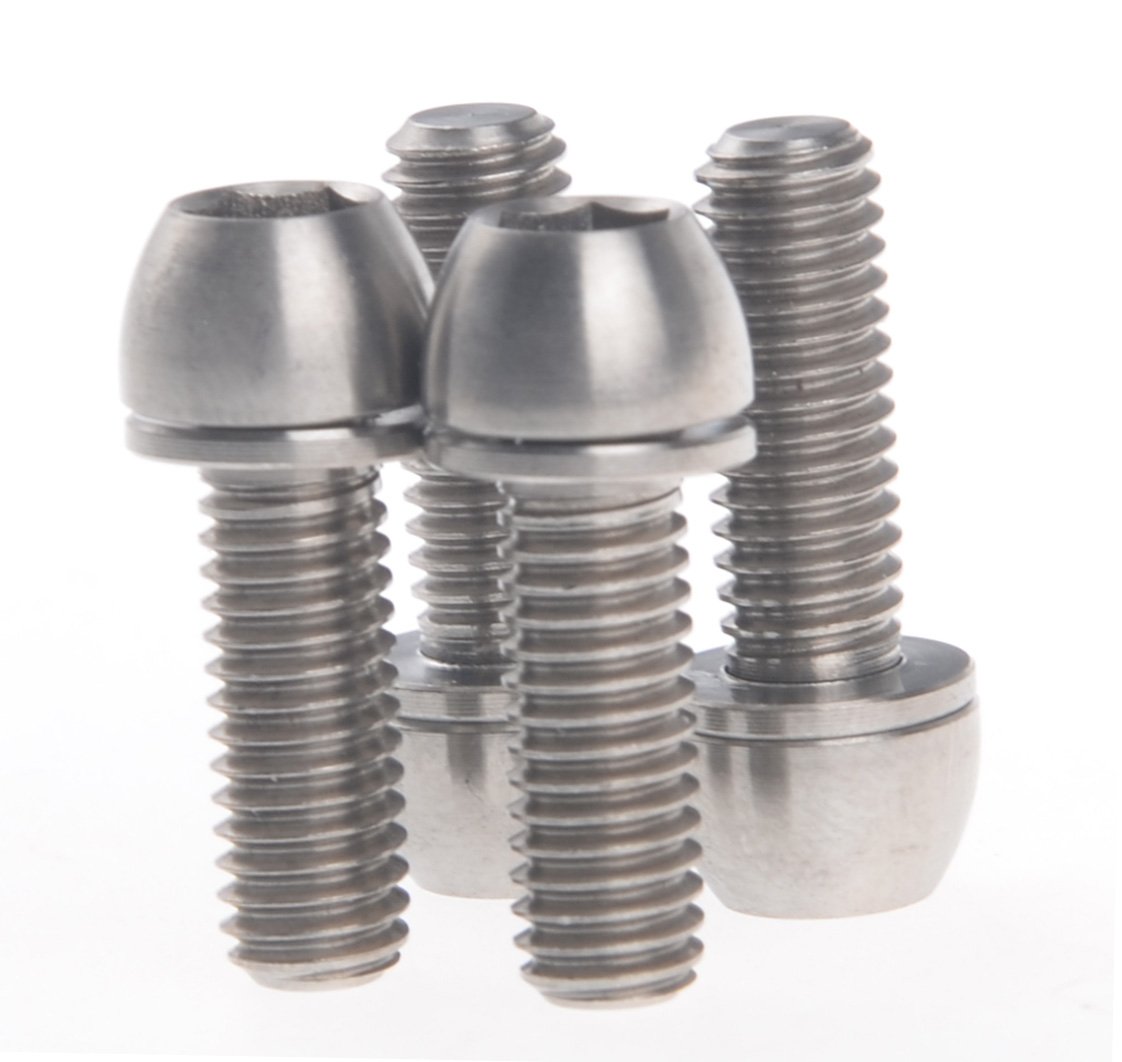 Wanyifa Titanium Gr5 M6x18mm Ball Allen Head Bolt with Washer for Bicycle Disc Brake Caliper Pack of 4