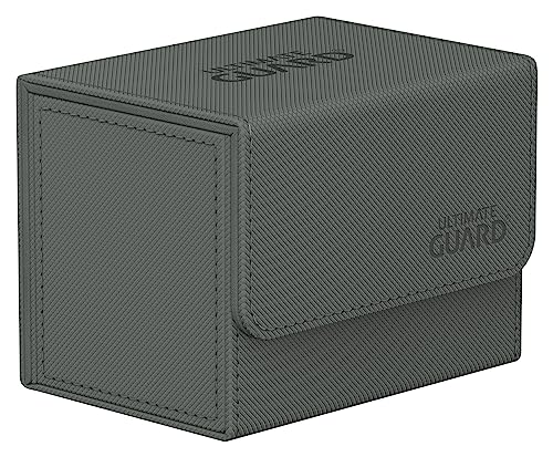 Ultimate Guard Sidewinder 80+, Deck Box for 80 Double-Sleeved TCG Cards, Grey, Magnetic Closure & Microfiber Inner Lining for Secure Storage