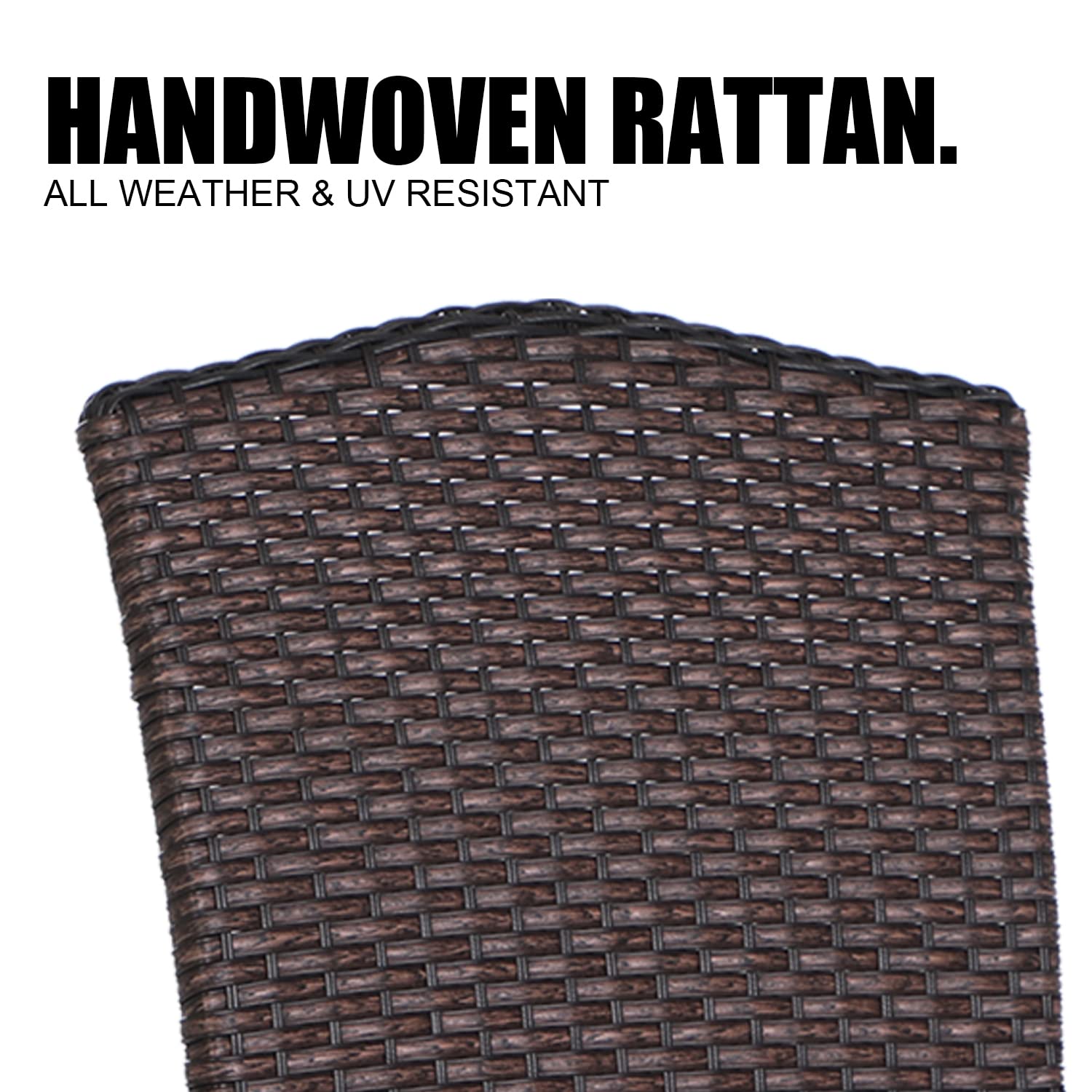 HERA'S HOUSE Rattan Patio Dining Chairs Set of 4, Outdoor Wicker Dining Chairs with Padded Removable Sponge Cushion, Brown Conversation Chairs for Poolside Lawn Garden Backyard