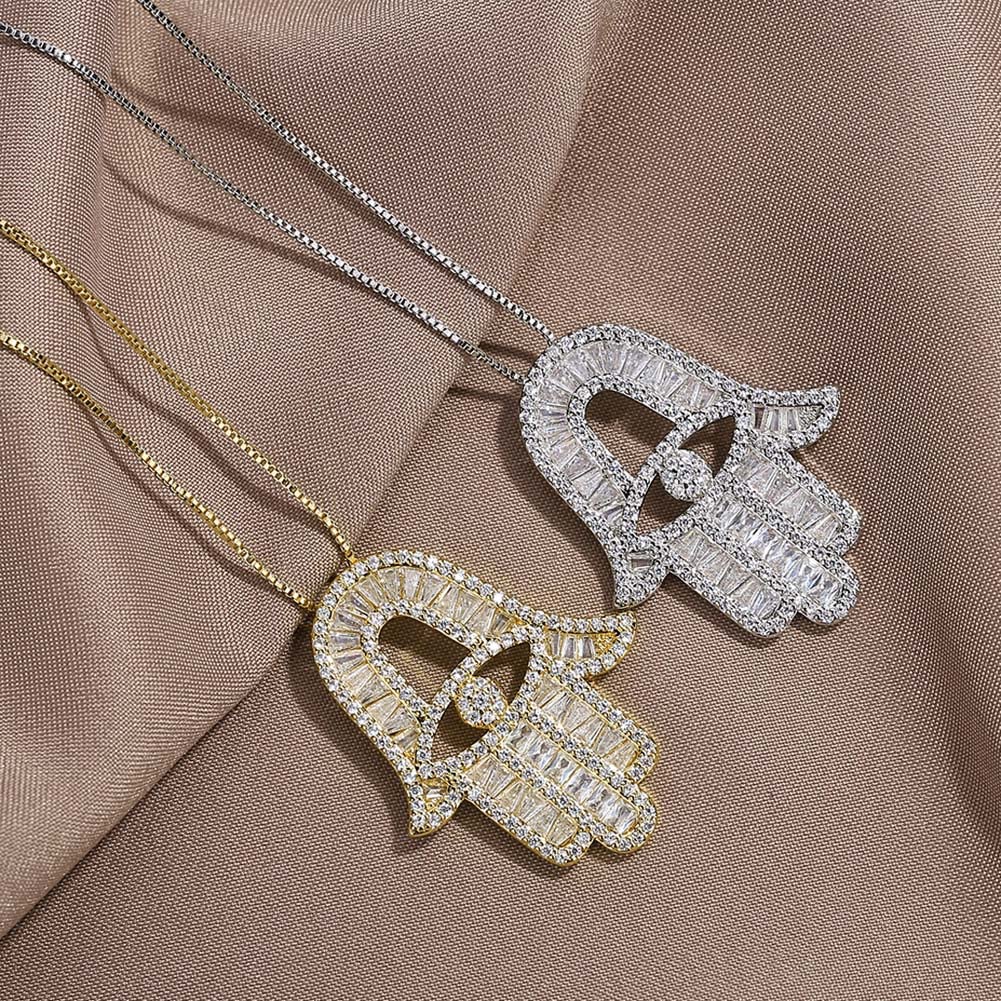 BLBLJERY Evil Eye Hamsa Necklace for Women Hamsa Hand Necklace Good Luck Charm Fatima 14k Gold Hamsa Hand Pendan