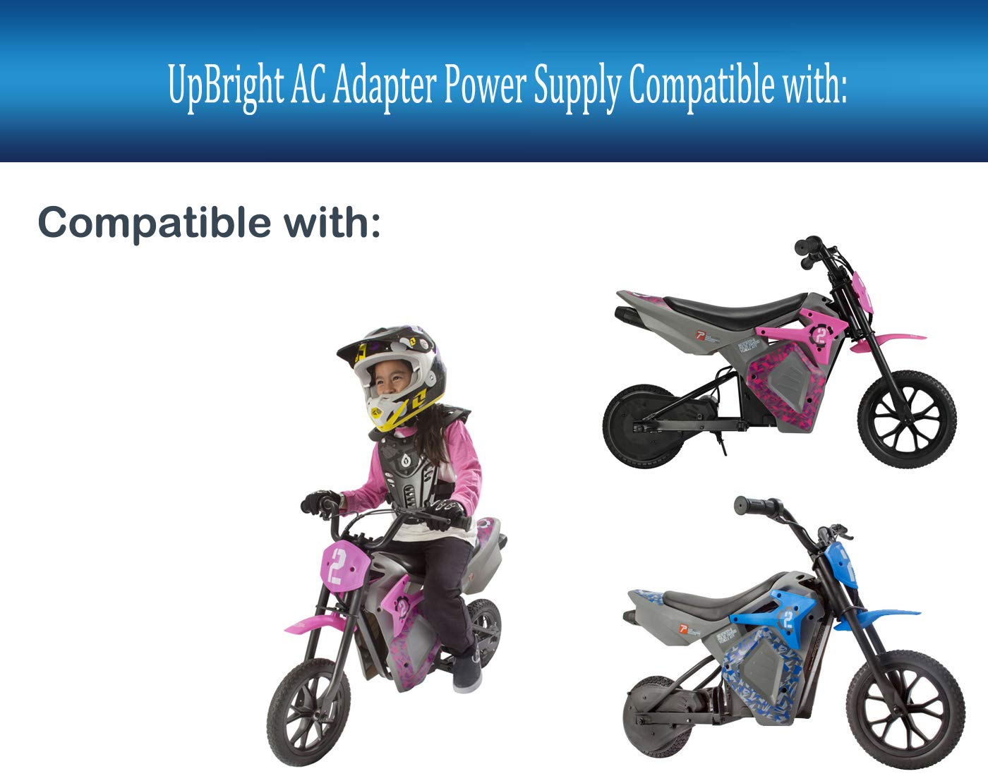 UpBright 24 Volt AC/DC Adapter Compatible with Pulse Performance PPP Products EM1000 Vehicle ATV 24V 100W Electric Dirt Bike 978701-D 978701D EM-1000 E-Motorcycle 24VDC Power Supply Battery Charger