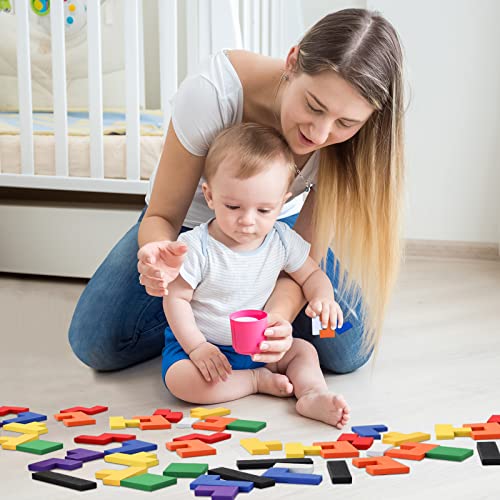 Wooden Blocks Puzzle Brain Teasers Toy,Wooden Puzzle Tangram,Cube 3D Puzzle for Kids,Puzzles for Kids Ages 2-8, Montessori Kids Educational Puzzle Games Gift (1 pcs)