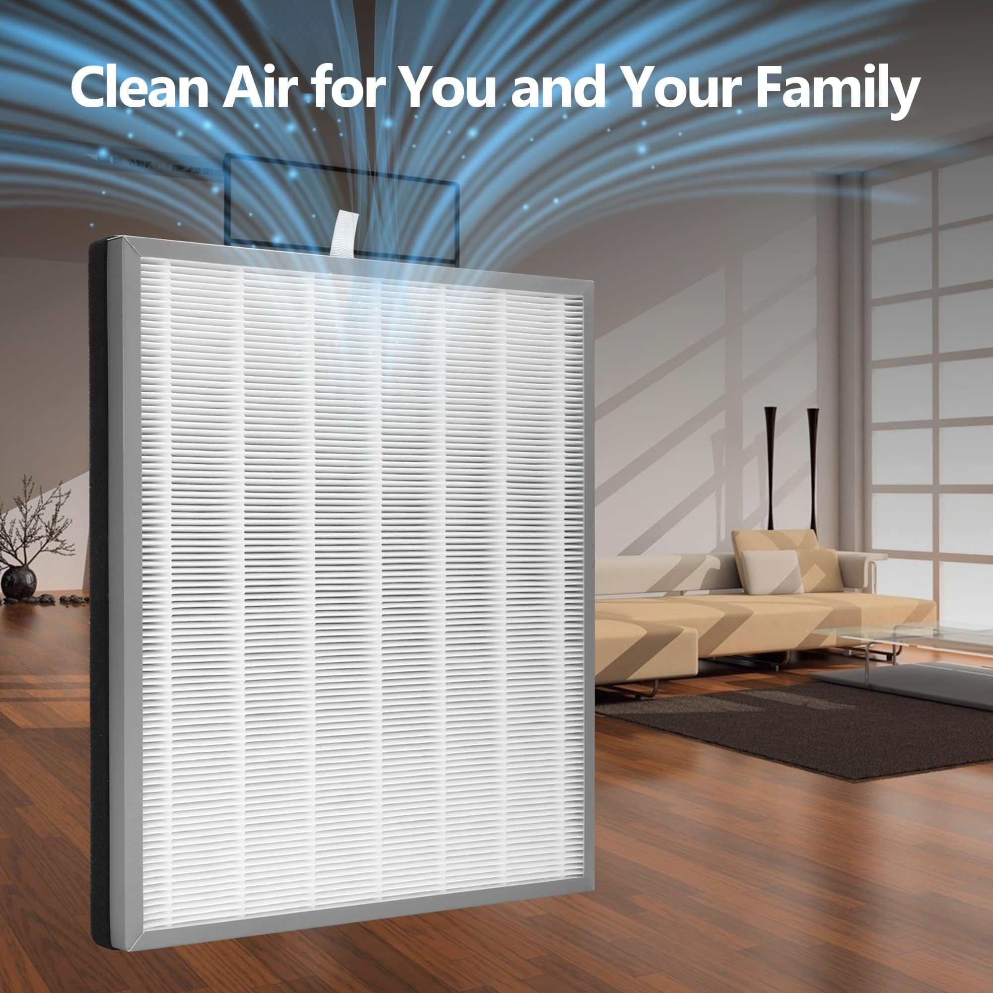 Upgraded HE400 3-in-1 with Carbon HEPA Replacement Filter Compatible with Shark HE400 HE401 HE402 HE405 Advanced Odor Lock 4-Fan Air Models Purifier