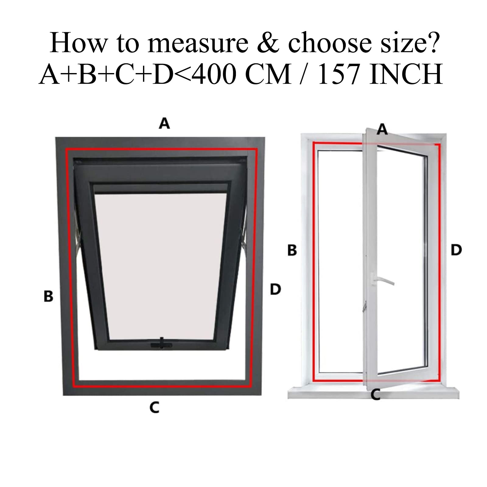 UniForU Window Seal for Portable Air Conditioner Window Cover with The Double Access Zipper and Adhesive Fastener 400cm/157β (400cm/157)