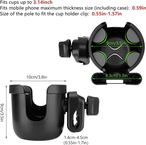 Suranew Wheelchair Cup Holder - Portable Mobility Drink Holder - Compatible with Walker, Rollator, Transport Chair ,Scooter or Stroller - Easy to Install, Removable