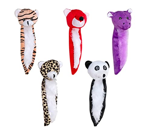 Farmhouse Treasures No Stuffing Plush Animal Dog Toys Bundle of 5 Toys