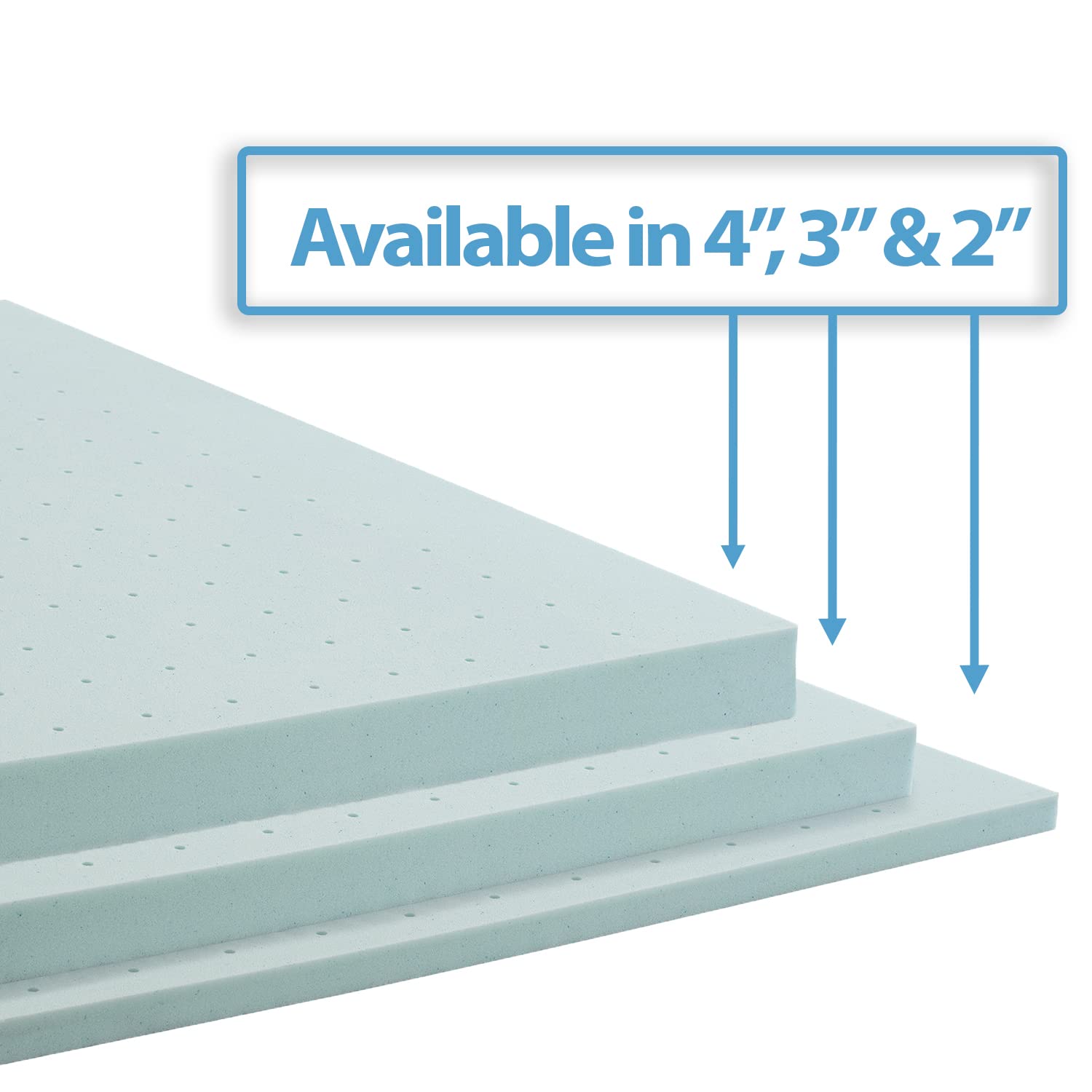 Nestl Mattress Topper, Gel Infused Memory Foam Mattress Topper, Ventilated Design Mattress Pad, 4 Inch, Twin Size