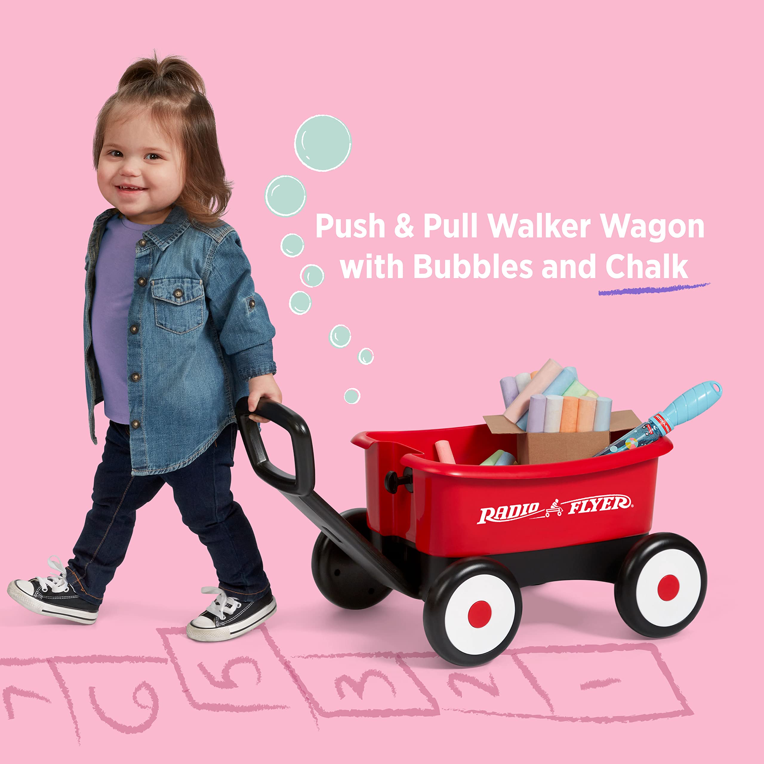 Radio Flyer My 1st Wagon with Beach and Garden Tools, 2-in-1 Wagon, Ages 1-4 , Red