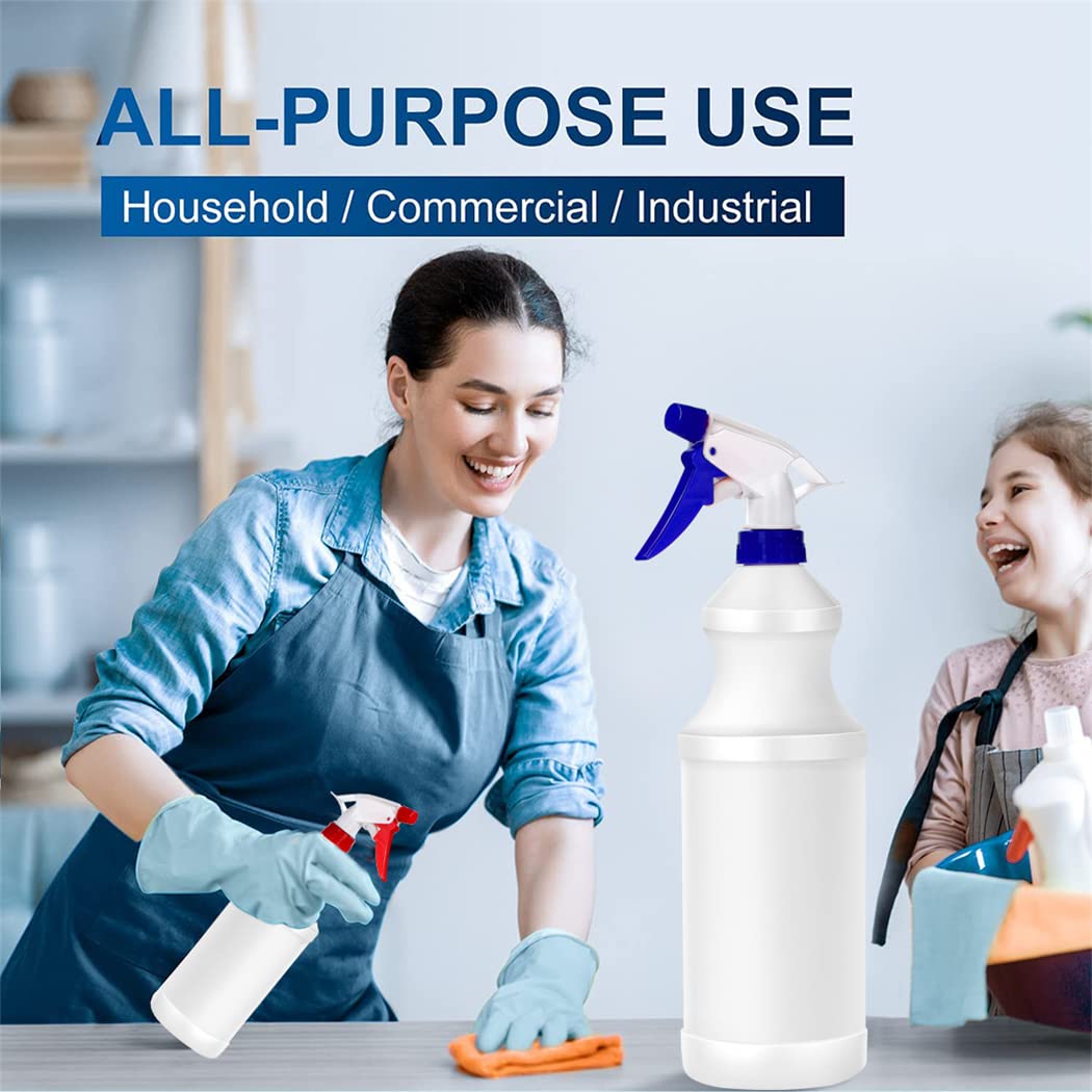 CUNQN Spray Bottle Plastic Spray Bottle Spray Bottles Plastic Spraying Water Bottle 1000ml Empty Spray Bottle Cleaning with Adjustable Nozzle Trigger Sprayer for Housekeeping Office Plants Hair 2PCS