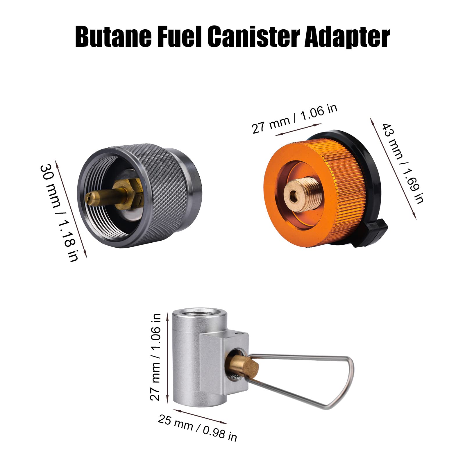 Butane Fuel Canister Refill Adapter Set, 2pcs Butane Canister Converters 1pc Gas Refill Adapter Camping Gas Saver Plus with Storage Box for Camping Stove Backpacking Picnic