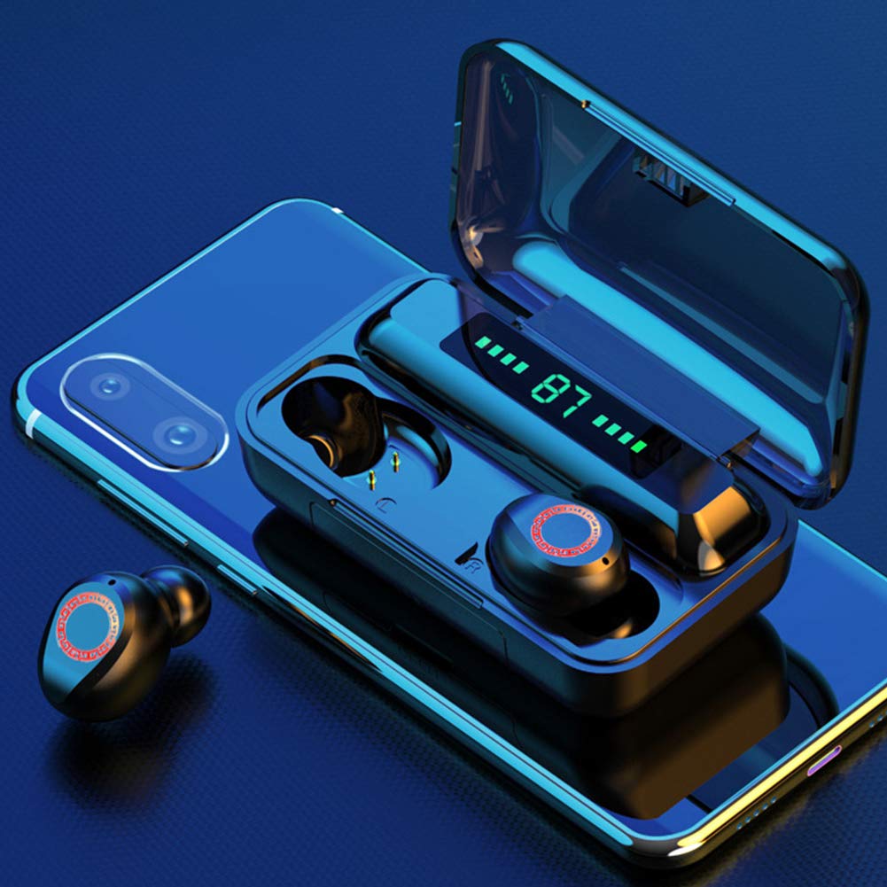Bluetooth5.0 Earbuds, Upgrade Dust Plug Wireless Bluetooth Earbuds, Wireless InEar Earphones, Gaming Fitness for Music Hearing(S12 Black)