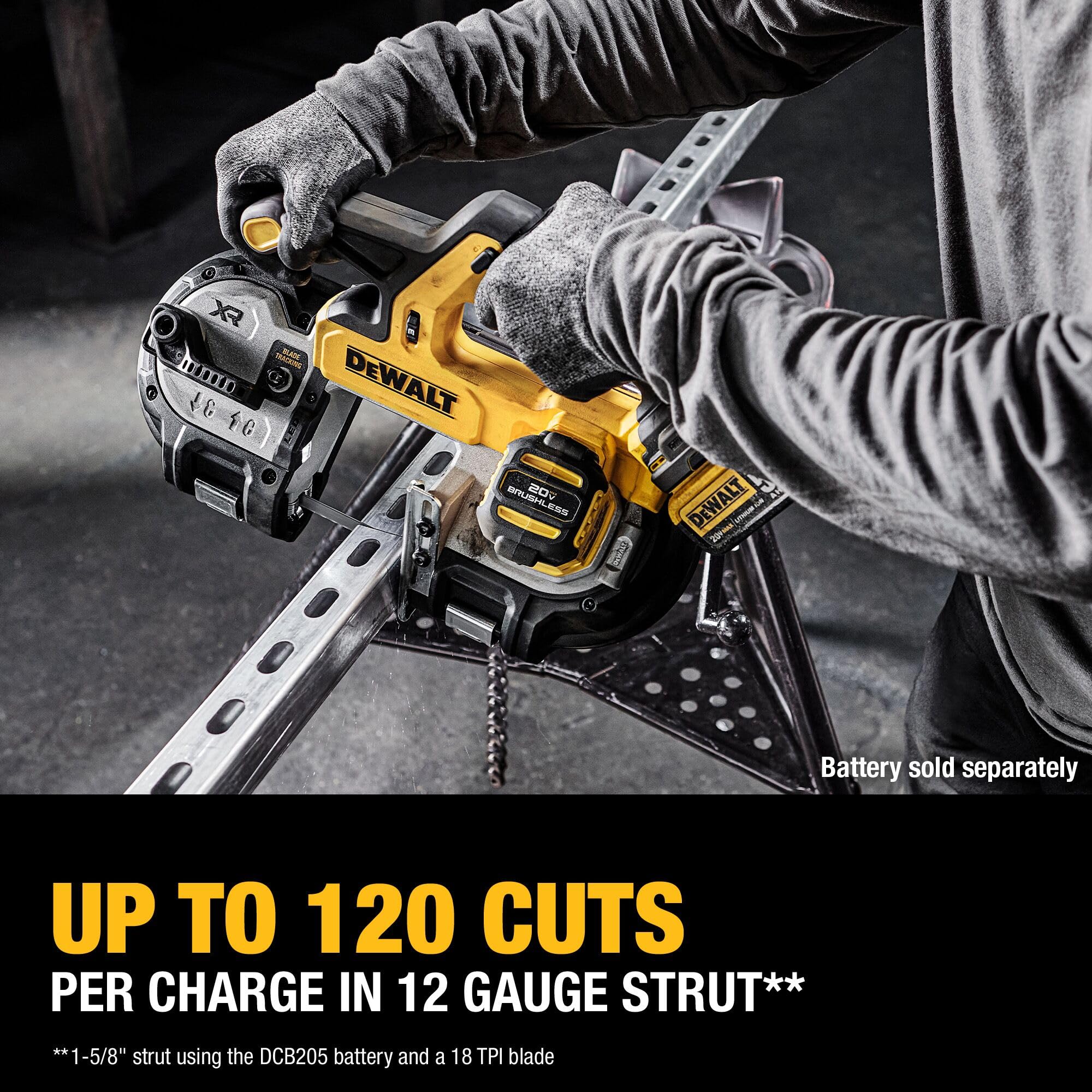 DEWALT 20V MAX XR Bandsaw, Brushless Motor, Portable and Cordless, 3-3/8 Inch Cut Capacity, Bare Tool Only (DCS378B)
