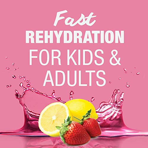 Pedialyte AdvancedCare Electrolyte Solution, 1 Liter, 4 Count, with PreActiv Prebiotics, Hydration Drink, Strawberry Lemonade