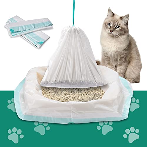 Pet N Pet Cat Litter Box Liners 14 Counts Cat Litter Liners, Tear Resistant Cat Litter Bags, Elastic Cat Litter Box Liner with Drawstring, Kitty Litter Bags Cat Poop, Extra Large Cat Litter Pan Bags