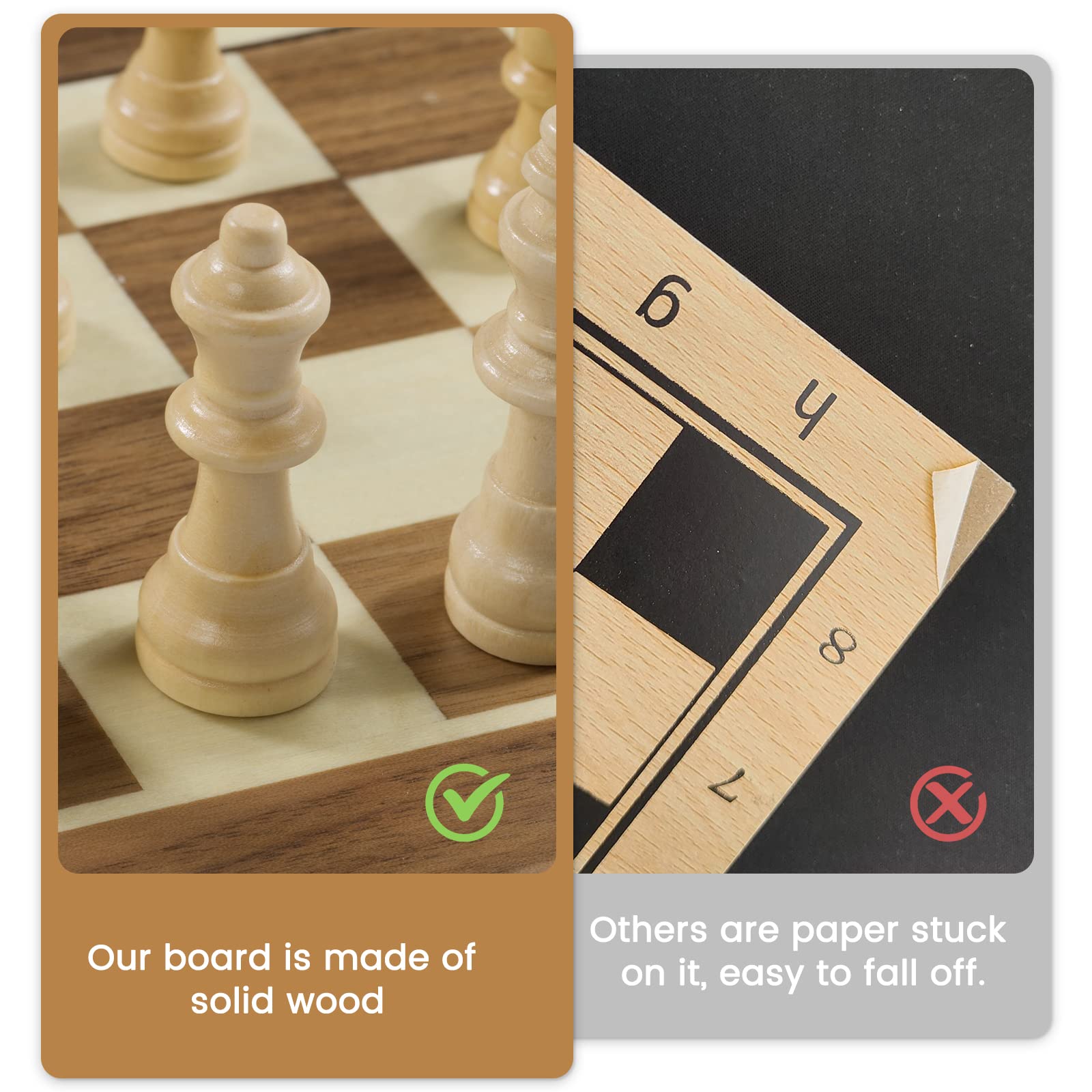 CSVICTORY Classic Chess Set 11.6" x 11.6" - Magnetic Wooden Chess Pieces with Folding Magnetic Chess Board, Staunton Chess Pieces & Storage Box, Magnetic Chess Set Board Game with 2 Extra Queens