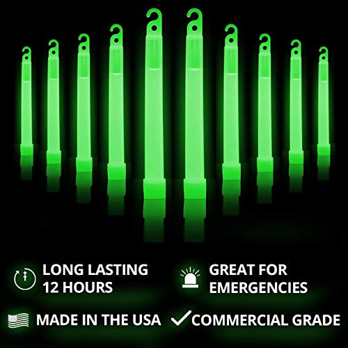 Cyalume Glow Sticks Military Grade Lightstick - Premium Green 6β SnapLight Emergency Chemical Light Stick with 12 Hour Duration (Bulk Pack of 20 Chem Lights)
