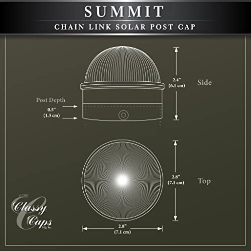 Classy Caps CH2233S Solar Post Cap for Chain Link Fence Post, Silver