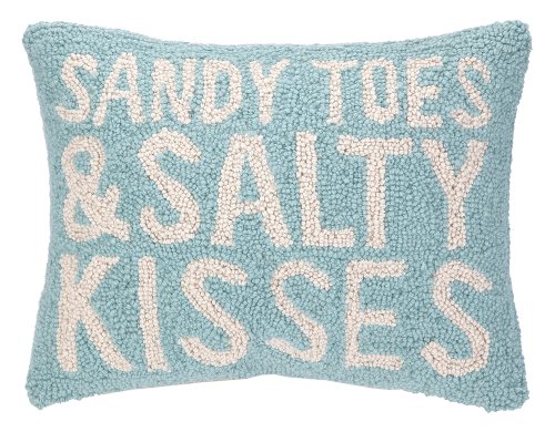 Peking Handicraft Hook Pillow, 12 by 16-Inch, Sandy Toes Salty Kisses