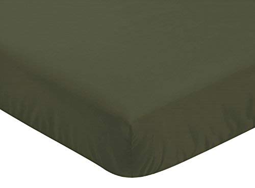 Sweet Jojo Designs Solid Dark Green Baby or Toddler Fitted Crib Sheet for Woodland Camo Collection