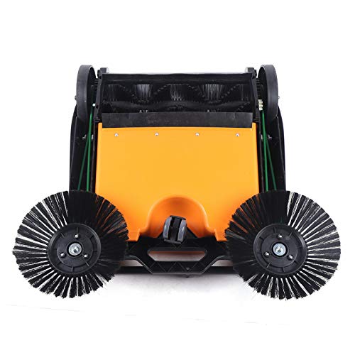 Hand-Push Sweeping Brush, 26 Inch Industrial Manual Push Sweeper Walk-in Floor Sweeper for Backyard Road Home Construction Site Office (No Need to Charge)