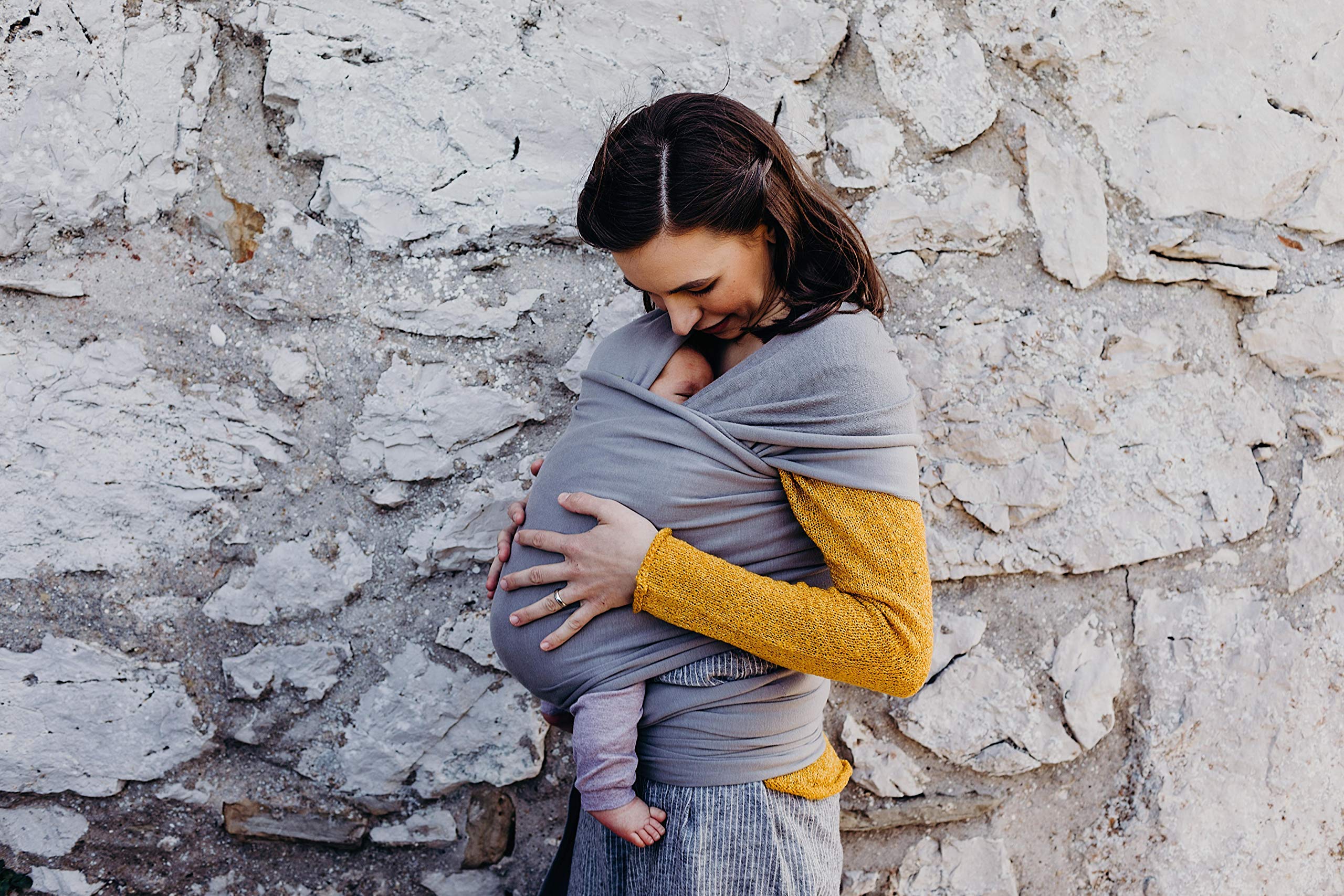 Boba Baby Wrap Grey and Boba X Denim Rain Soft Carrier Combo