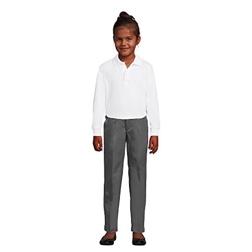 Lands' End School Uniform Kids Long Sleeve Interlock Polo Shirt X-Large White