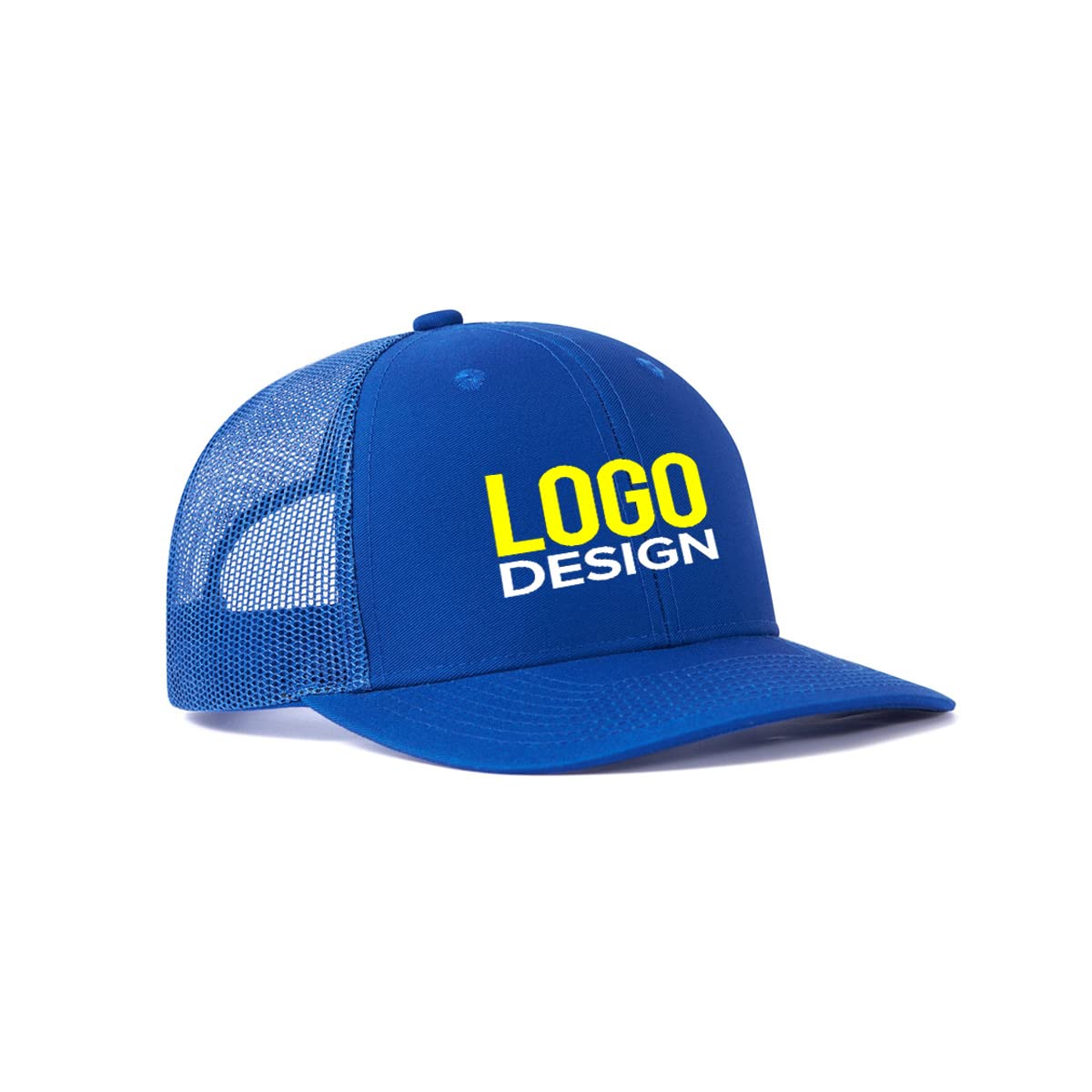 Custom 112 Hat Adjustable Snapback Baseball Cap Add Your Text/Logo and Design Front Here, Custom Your Own Unisex Trucker Hat Blue