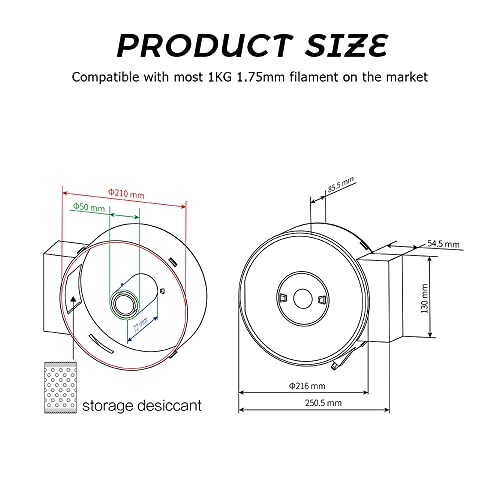 R QIDI TECHNOLOGY Filament Dryer Box, Filament Storage Box for 3D Printer Filament, Keeping Filaments Dry During 3D Printing, Compatible with 1.75mm PA12-CF, PLA, PETG, ABS, UltraPA, S-White, etc