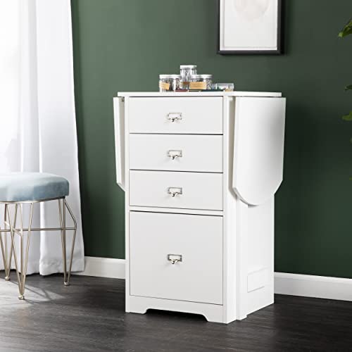 SEI Furniture Fold-Out Organizer Convertible Desktop Craft Desk, White