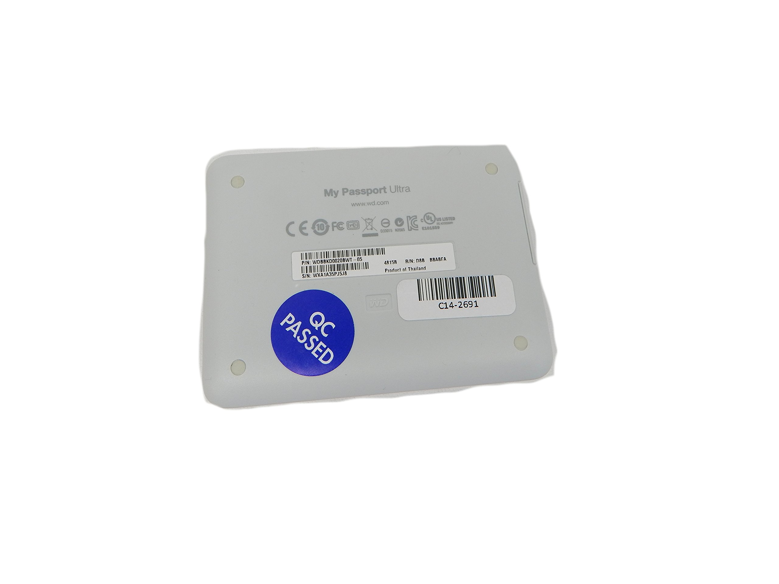 WD 2TB White My Passport Ultra Portable External Hard Drive - USB 3.0 - WDBBKD0020BWT-NESN