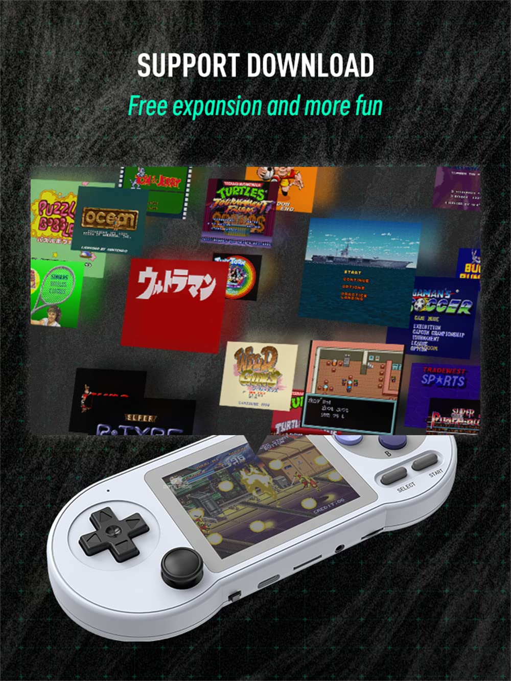 Handheld Game Console, Built in 6000+ Games, 3.0 Inch IPS Screen Retro Handheld Game Console, SF2000 Handheld Console Support 7 Emulators & AV Output, Ideal Gift for Kids Adults