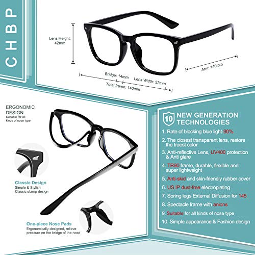 CHBP Blue Light Blocking Glasses - 6pack for Women/Men Computer Reading Gaming Anti Eyestrain Blue Light Glasses Non Prescription