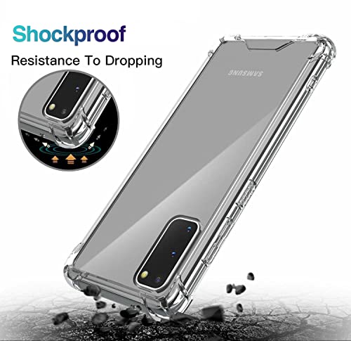 KIOMY Diamond Clear Case for Samsung Galaxy S20 5G Hybrid Hard PC Back Panel with Soft TPU Bumper [Military-Grade Drop Protection] Shockproof [Anti Yellow] Slim Fit Transparent Cover for S20 5G