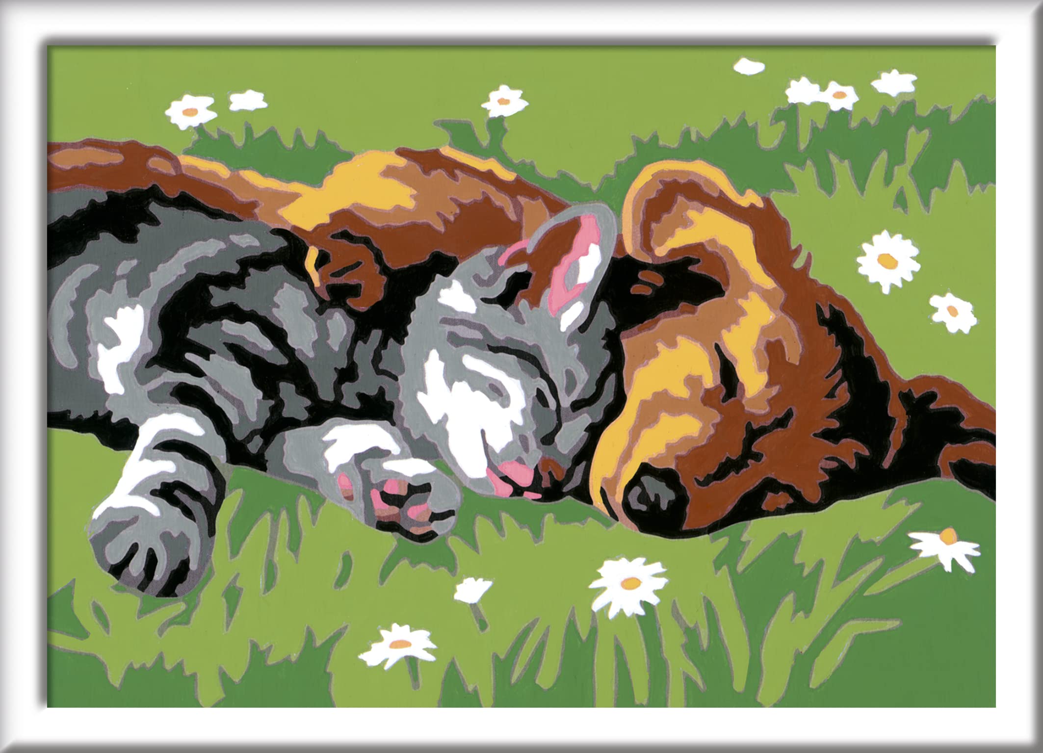 Ravensburger CreArt Sleeping Cat & Dog Paint by Numbers Kit | Easy-to-Use for Kids | Perfect for Home Decor | Ideal Gift for Aspiring Artists - Ages 7 & Up