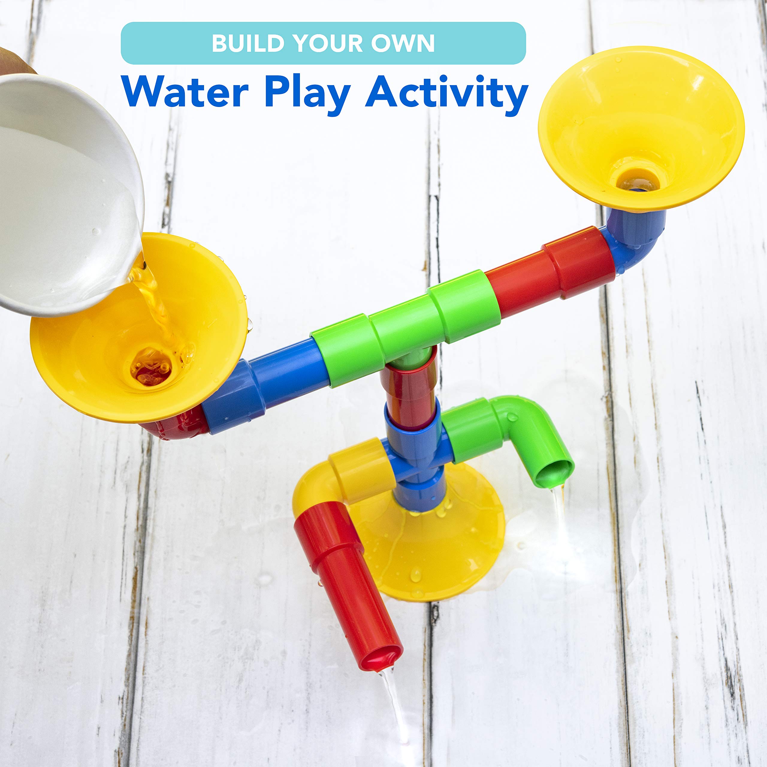 Playlearn Large Size Pipe Tube Blocks for Kids – Fine Motor STEM Toy for All Ages – 128 Pieces