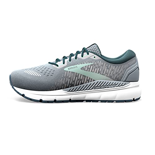 Brooks Women's Addiction GTS 15 Supportive Running Shoe - Grey/Navy/Aqua - 7 Narrow