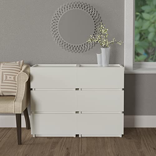 furtble Stackable 2 pcs 1-Drawer End Table, Bedside Nightstand, Multi-Purpose Storage Closet Cube for Bedroom, Storage Cabinet for Entryway, Sofa Beside Drawer Chest Dresser, 15.8 in, White