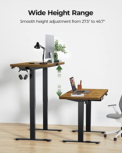 Marsail Standing Desk with Drawer, 48x24 Inch Adjustable Height Standing Desk, Electric Stand up Desk, Sit Stand Home Office Desk, Ergonomic Workstation for Home Office Computer Gaming Desk