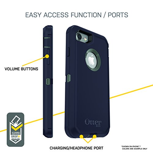 OtterBox iPhone SE 3rd/2nd Gen, iPhone 8 & iPhone 7 (Not compatible with Plus Sized models) Defender Series Case- PURPLE NEBULA, rugged & durable, with port protection, includes holster clip Kickstand