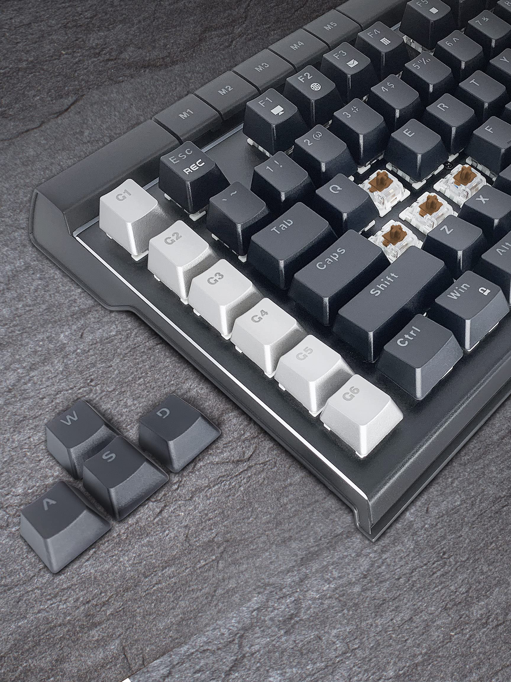 Rosewill Blitz K50 RGB BR Wired Gaming Tactile Mechanical Keyboard, 14 RGB Backlight Anti-Ghosting 6 Macro Keys, Dedicated Media Controls